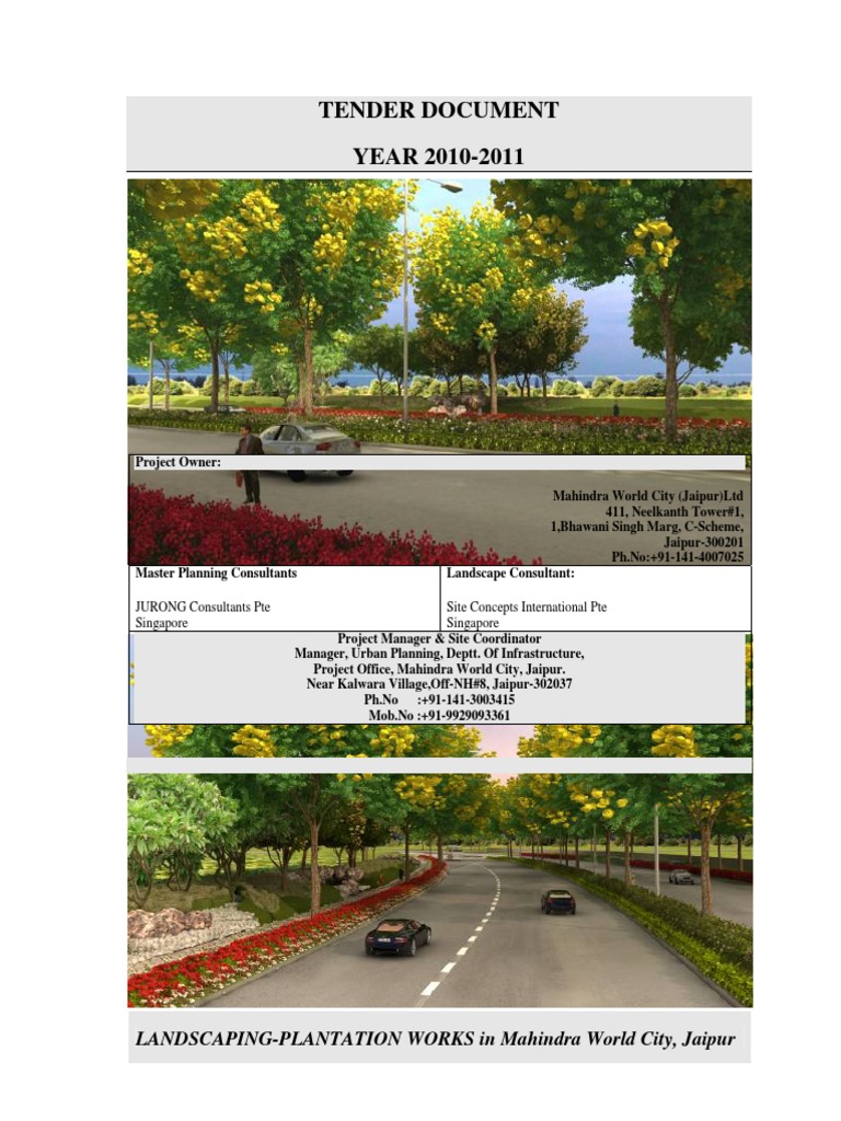 Tender for Landscape Plantation works (1).pdf | Specification ...