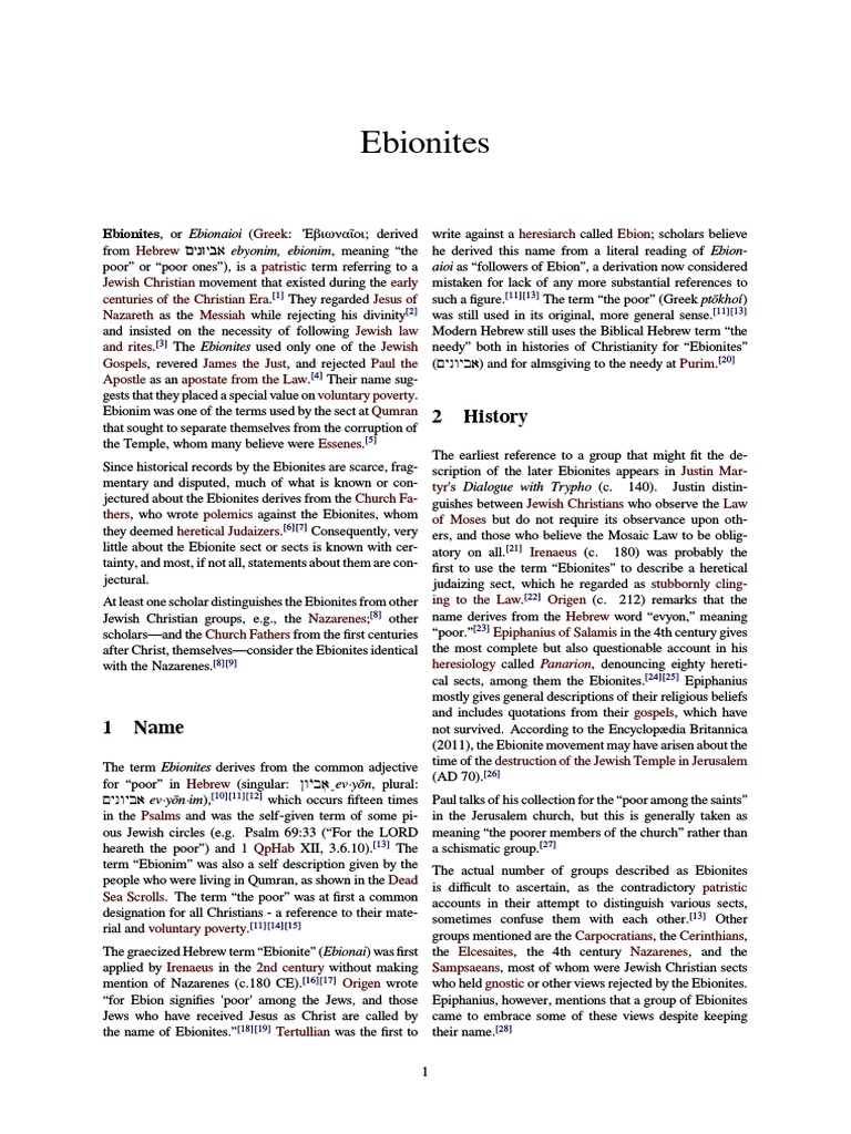 Ebionites (Christianity) | PDF | Ancient Christian Controversies ...