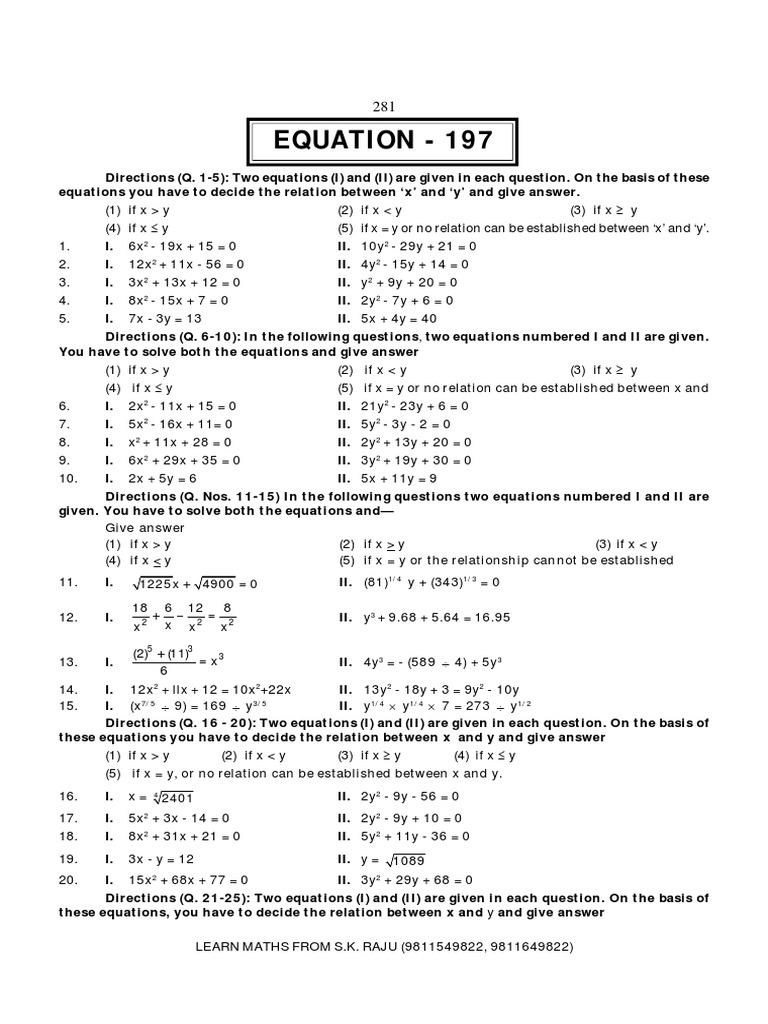 Quadratic_EQUATION_Questions_.pdf | Equations | Logic