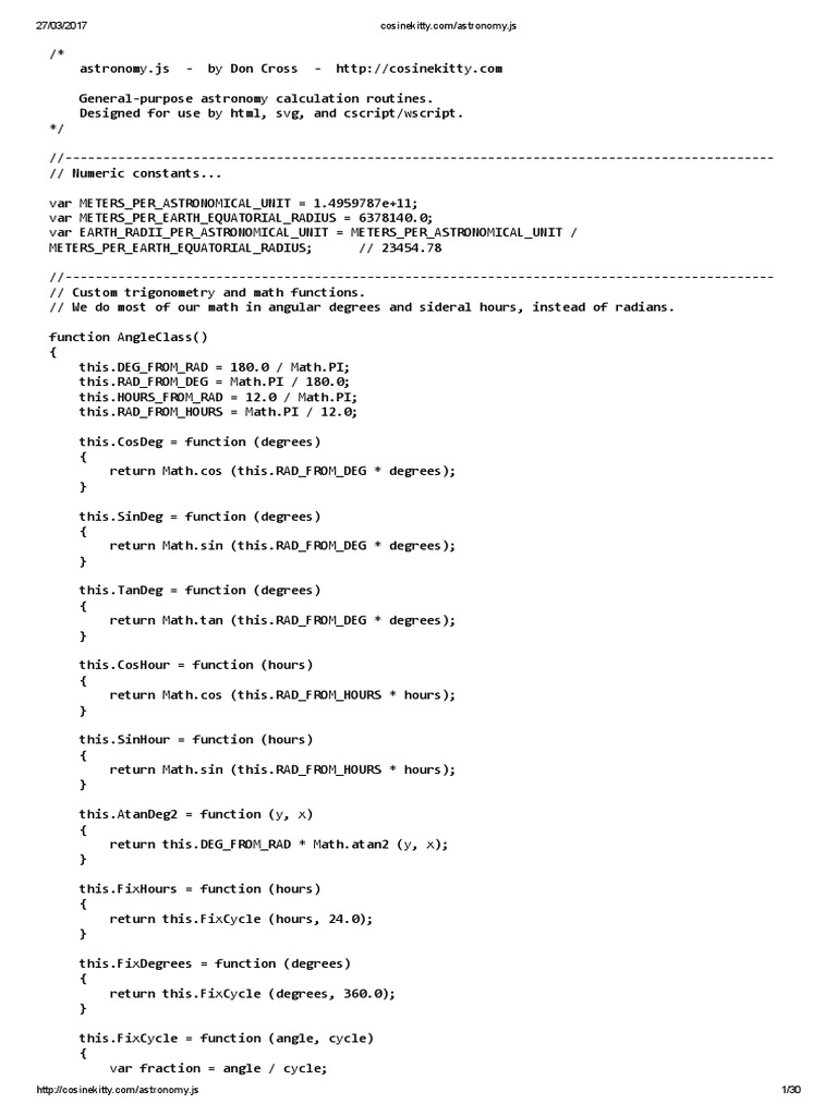 Astronomyformula | PDF | Latitude | Equator