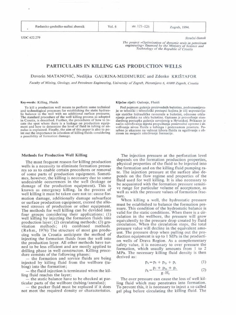 Well Killing Techniques | PDF