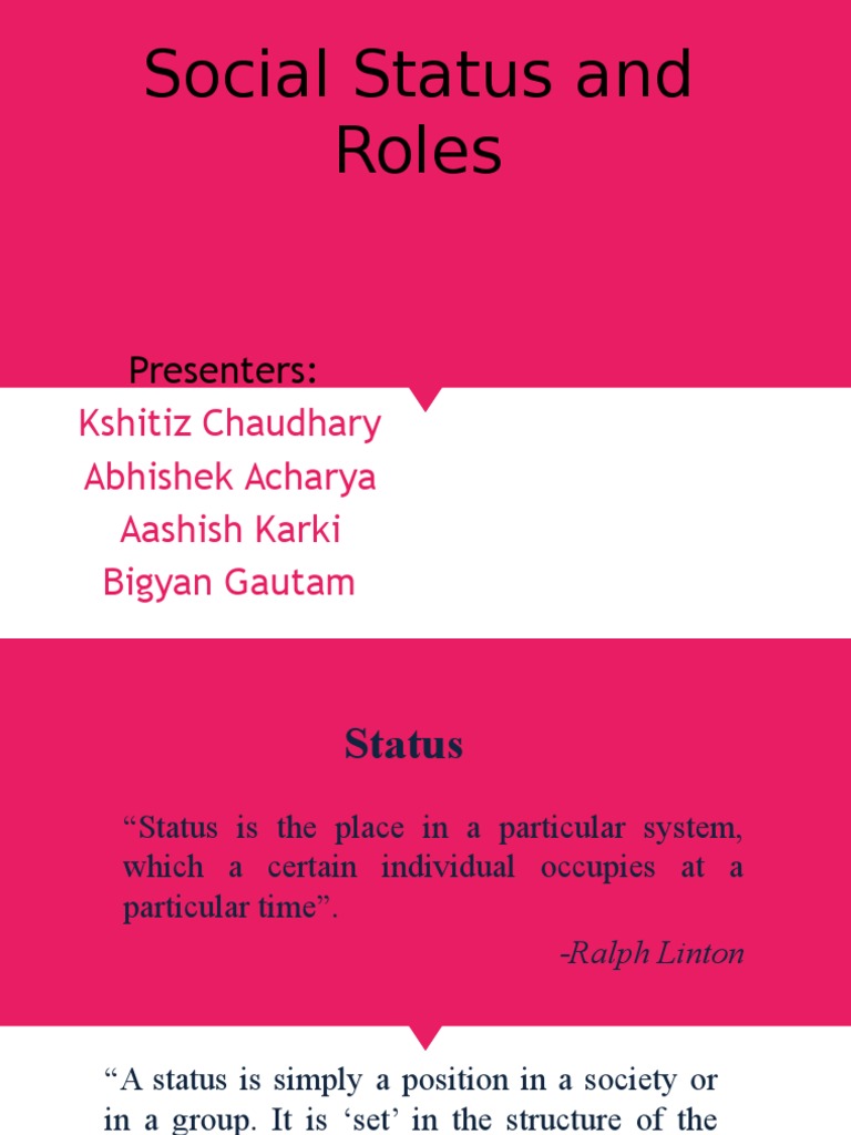 Understanding Social Status and Roles | PDF | Social Status | Social ...