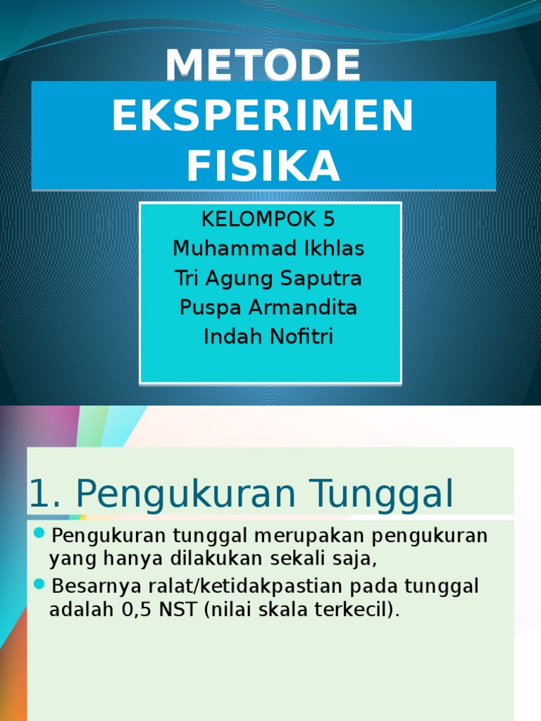 Metode Eksperimen Fisika | PDF