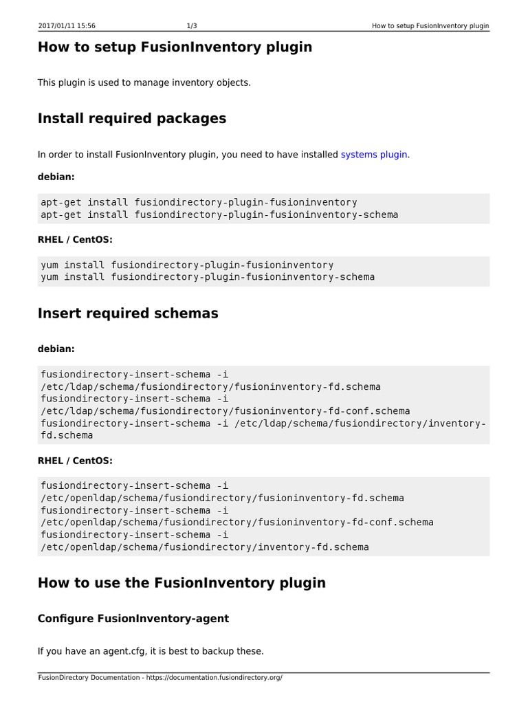 How To Setup Fusioninventory Plugin | PDF