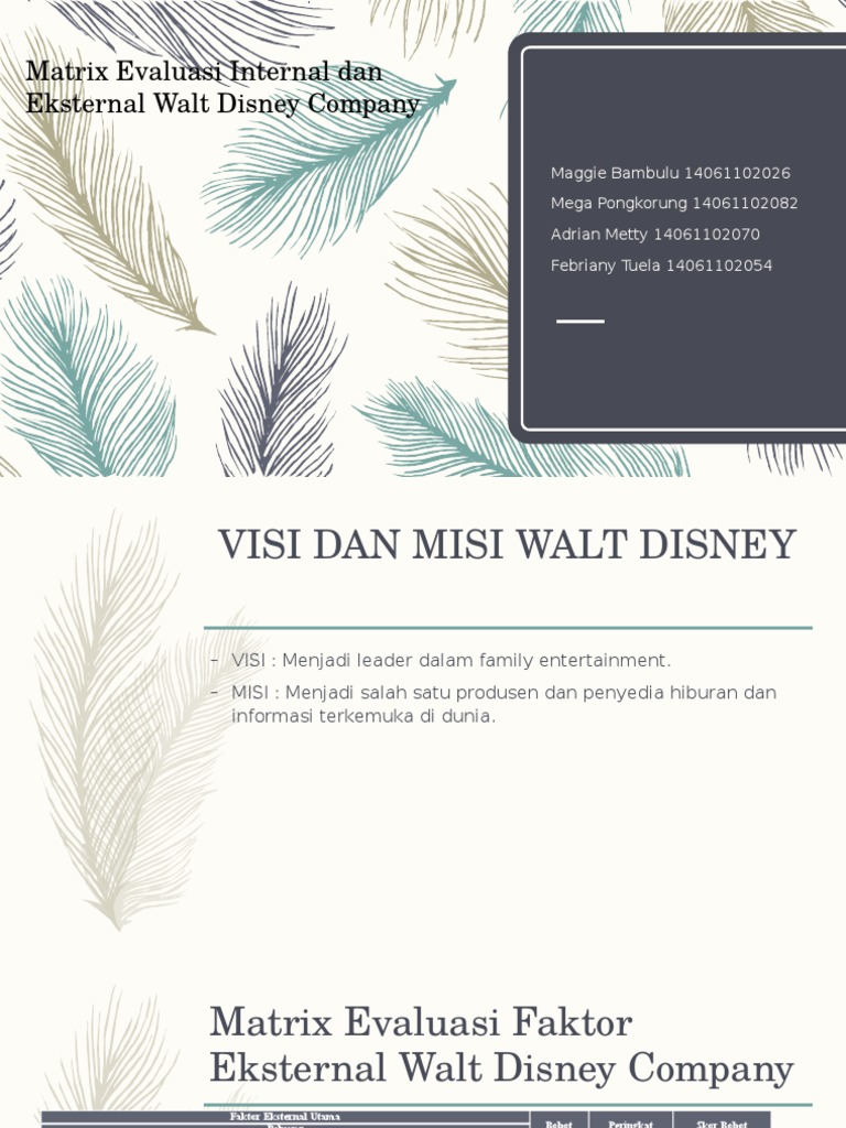 Matrix Evaluasi Internal Dan Eksternal Walt Disney Company | PDF