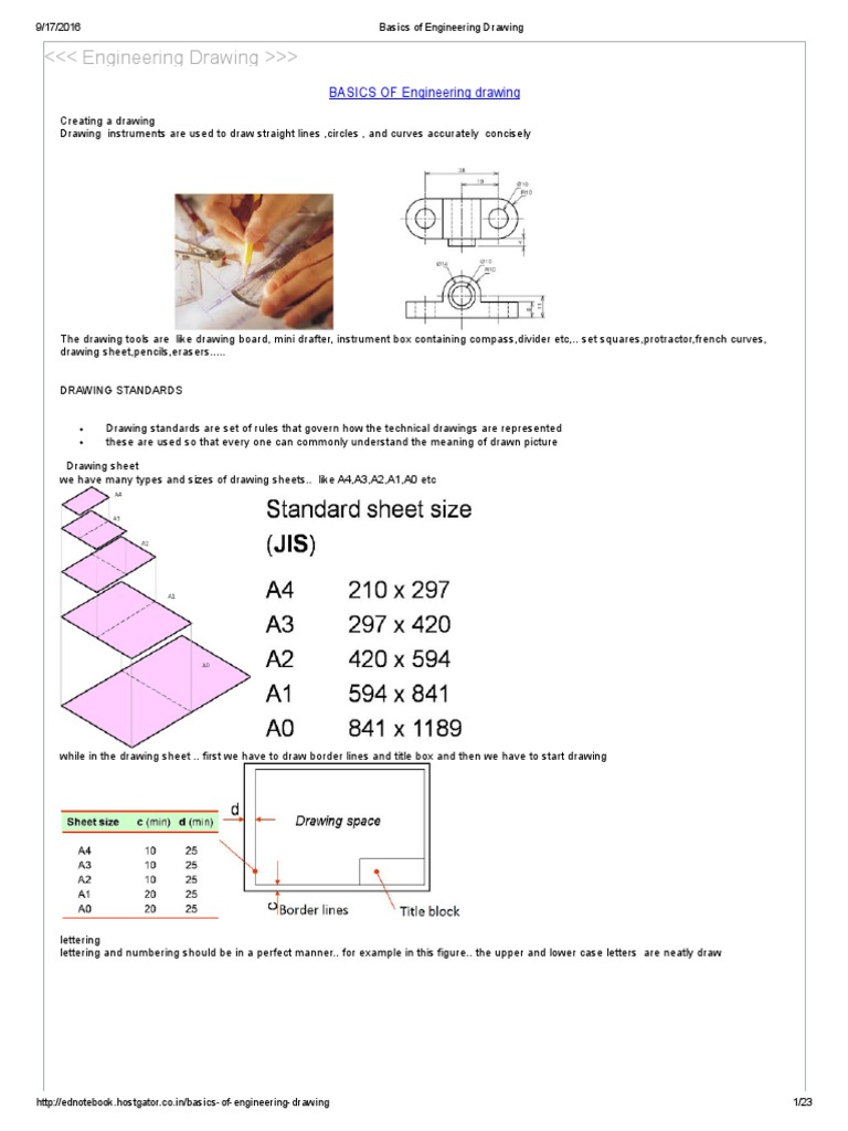 Basics of Engineering Drawing | PDF | Infographics | Geometry
