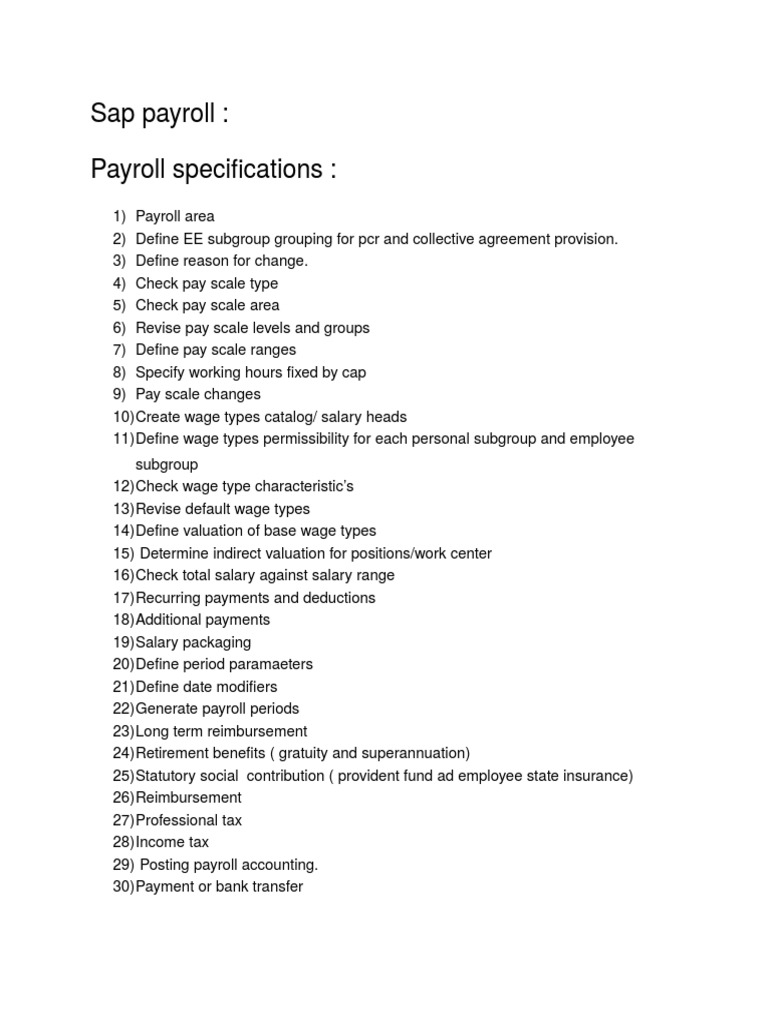 SAP Payroll Configuration Overview | PDF | Payroll | Employment