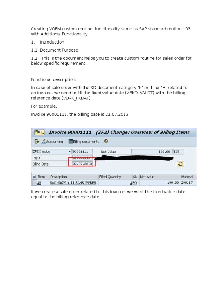 Creating VOFM Custom Routine | PDF | Invoice | Subroutine