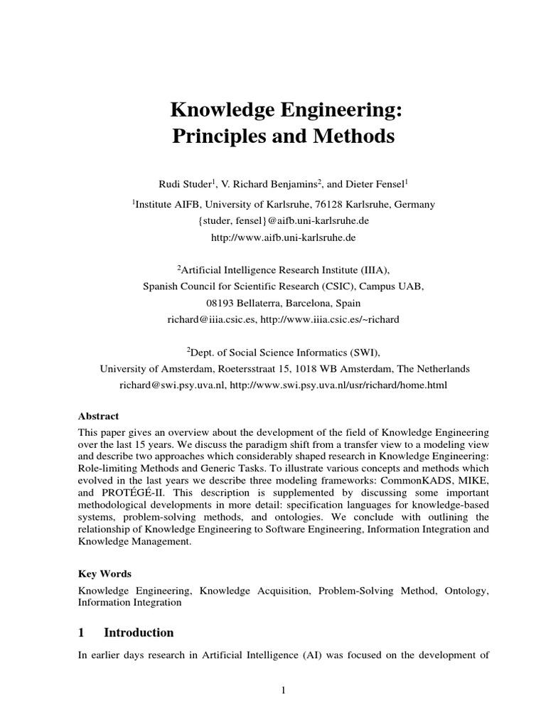 Knowledge Engineering: Principles and Methods | PDF | Conceptual Model | Ontology (Information ...
