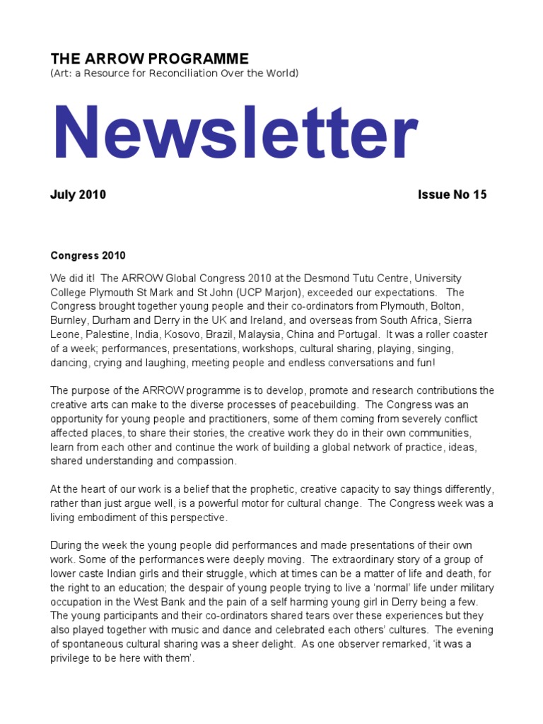 The Arrow Newsletter - No. 15 | PDF