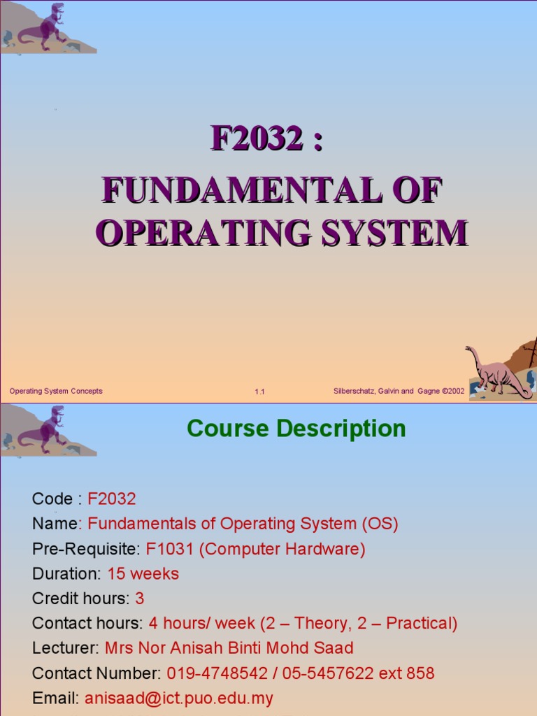 F2032: Fundamental of Operating System | PDF | Operating System ...