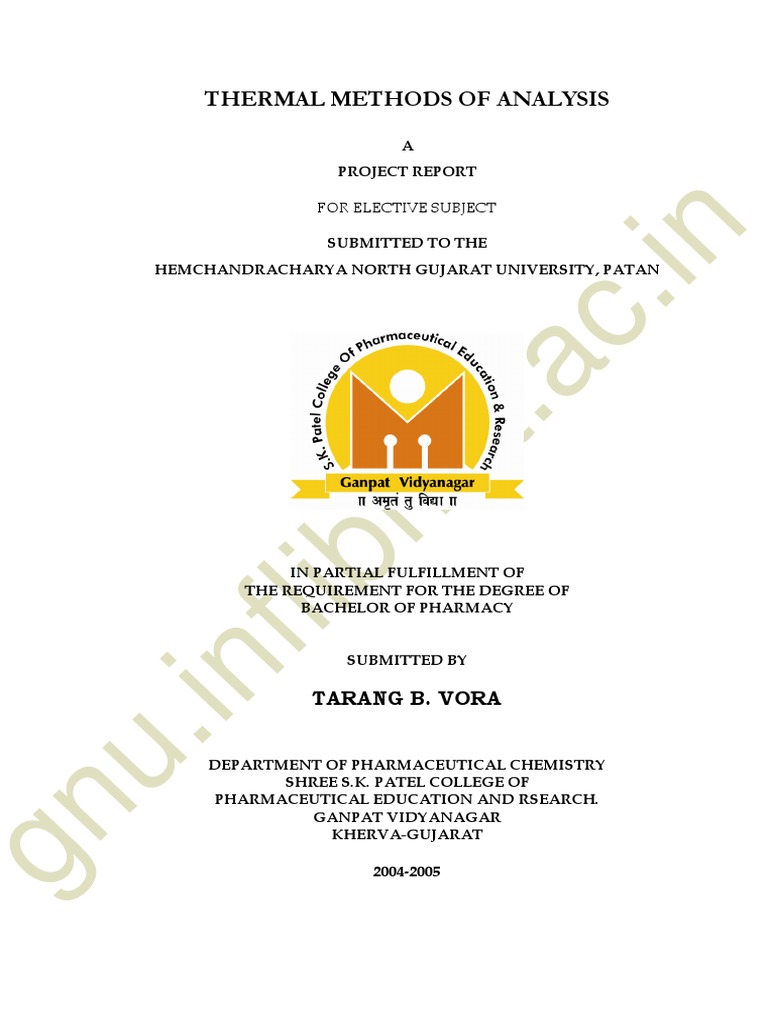 Thermal Methods of Analysis | PDF | Thermal Analysis | Differential ...