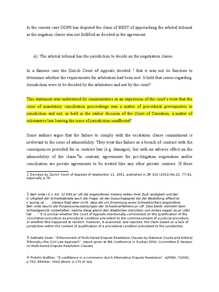 Pre Arbitration Negotiation BEST | PDF | Arbitration | Precedent