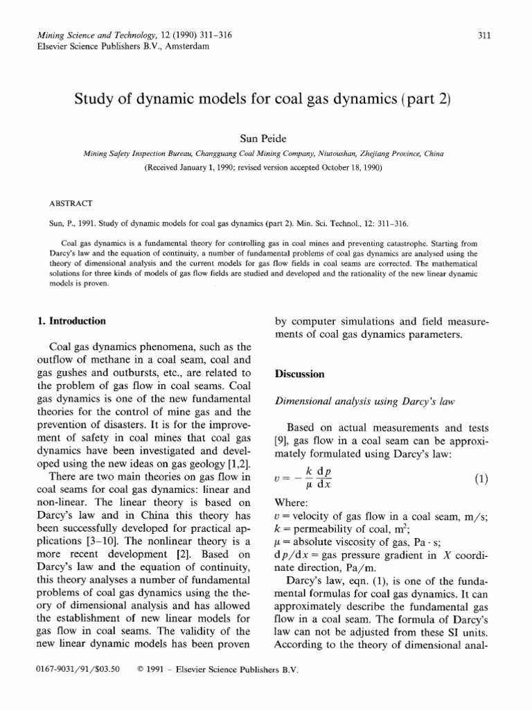 Mining Science and Technology 1990 Vol.12 p.311 316 | PDF | Fluid ...