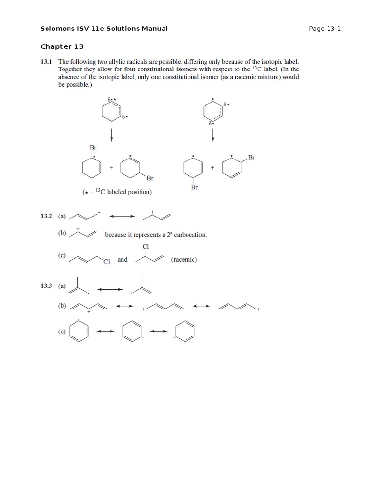 Solomons ISV 11e SM Ch13 | PDF