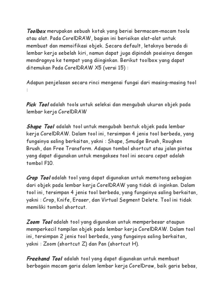 Alat Utama dalam CorelDRAW X5 | PDF