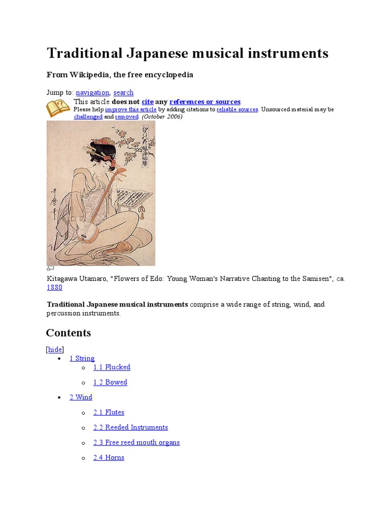 Traditional Japanese Musical Instruments | PDF | Chordophones | String ...