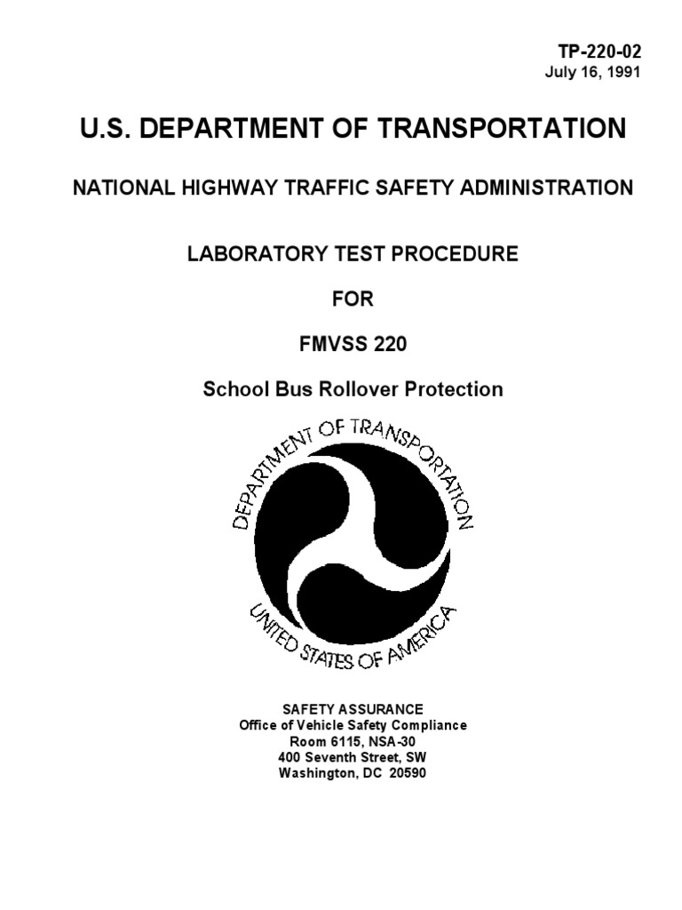 FMVSS 220 | PDF | School Bus | Calibration