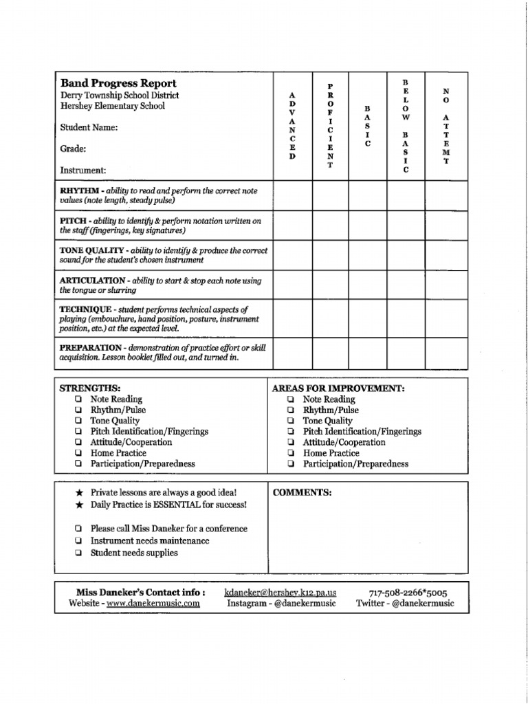 Band Progress Report | PDF