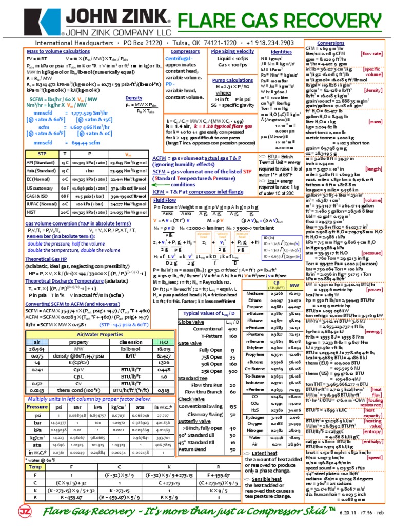Flare Gas Recovery Helpful Information | PDF | Viscosity | Physical ...