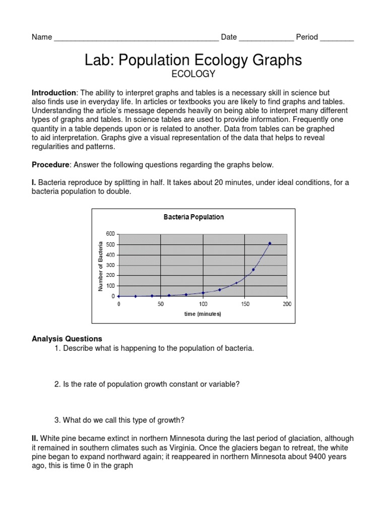 LAB Interpreting Different Population Graphs | PDF | Gray Wolf | Ecology