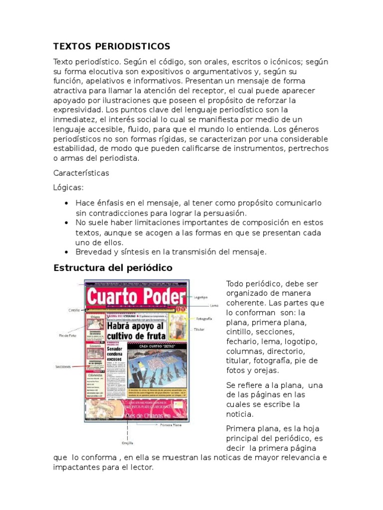 Textos Periodisticos | PDF | Periódicos | Imagen