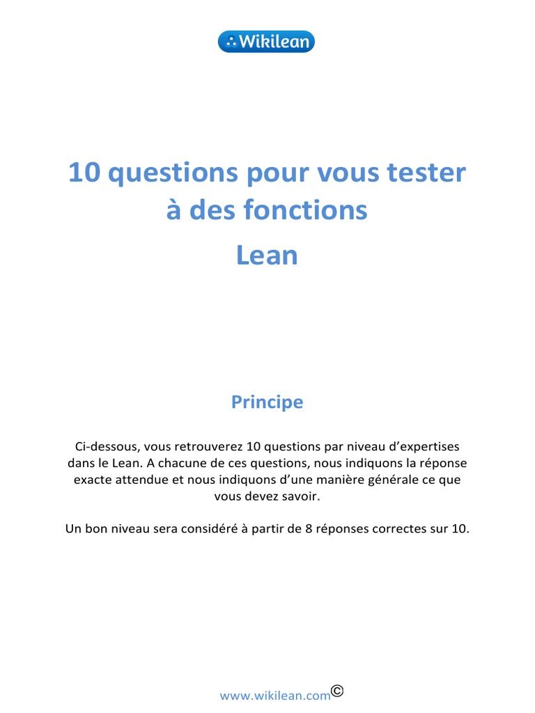 Quiz Lean Management : 10 Questions | PDF | Lean (production) | Scrum ...