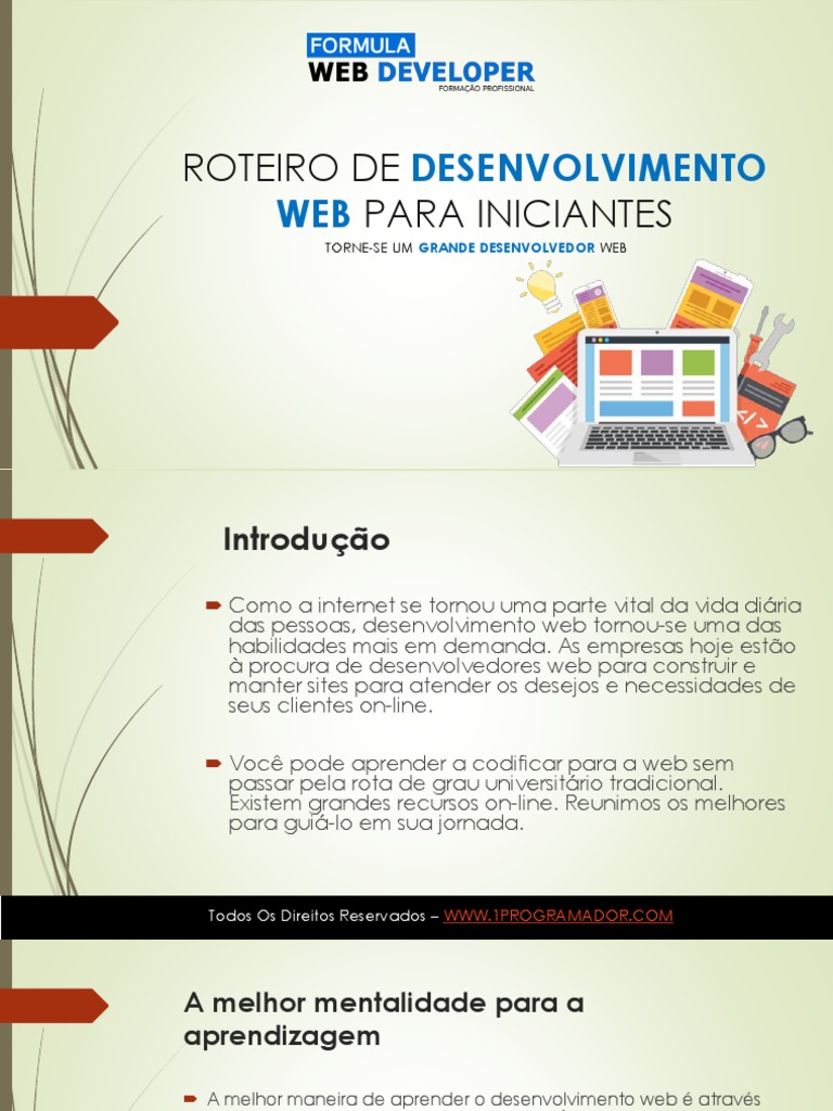 Roteiro de Desenvolvimento Web para Iniciantes - Ebook | PDF | Php ...