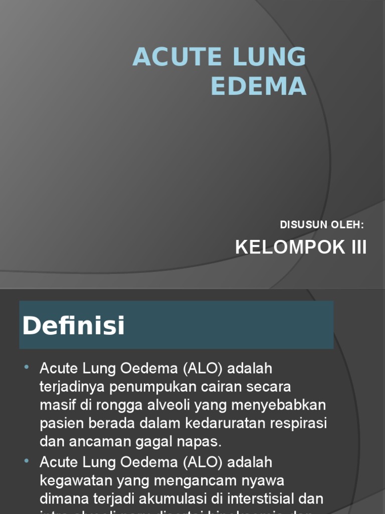 Acute Lung Edema | PDF