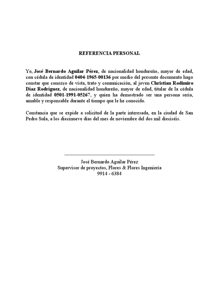 Referencia Personal | PDF