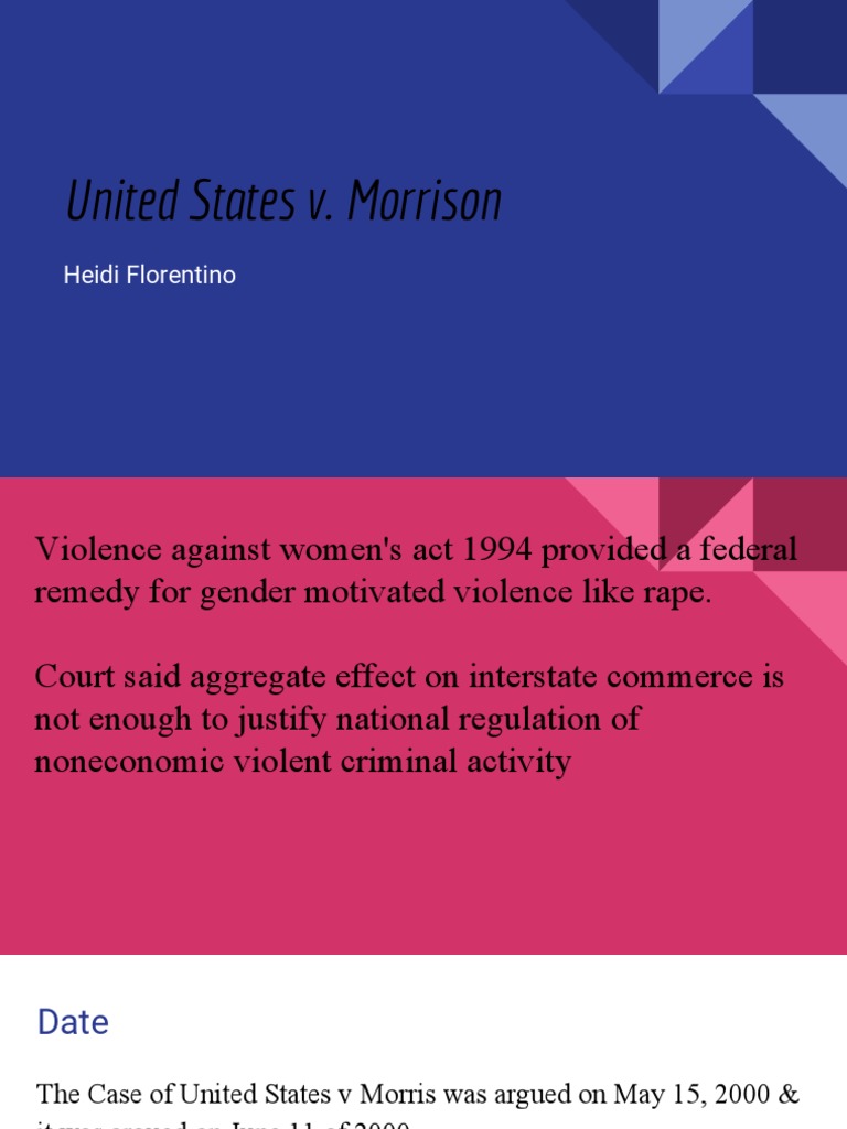 United States v. Morrison: Heidi Florentino | PDF | United States ...
