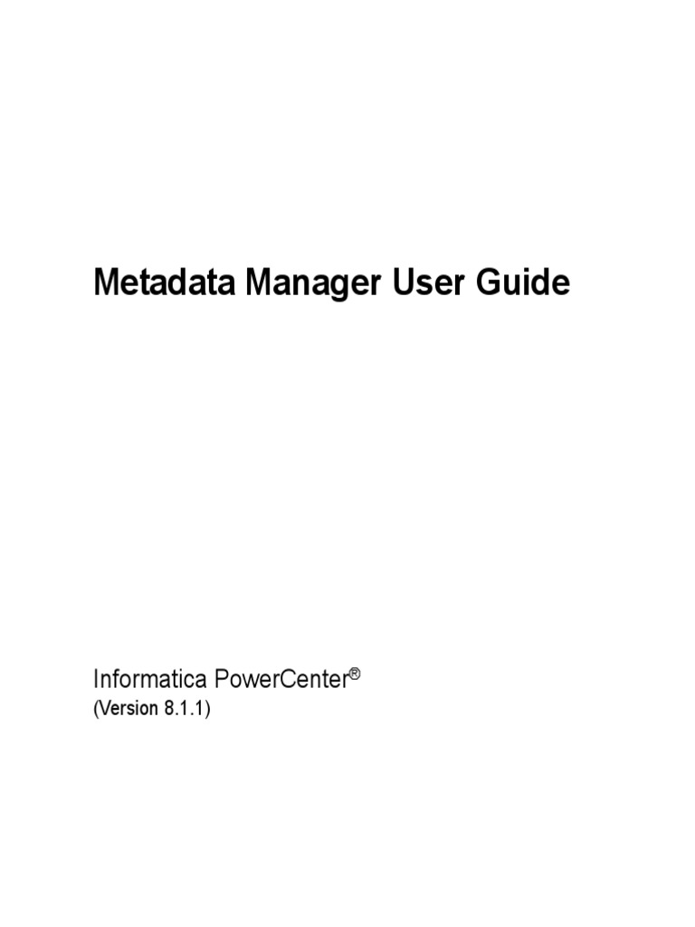 Metadata Manager Guide | PDF | Metadata | Tab (Gui)