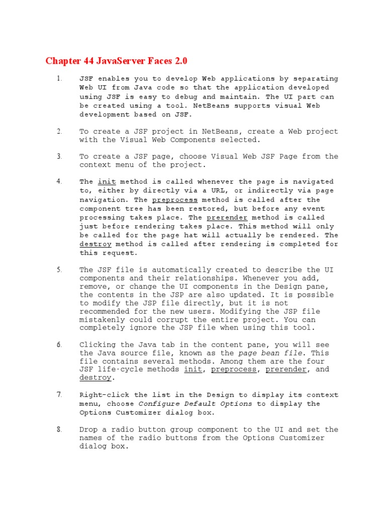 Chapter 44 Javaserver Faces 2.0 | PDF | Java Server Faces | Java Server ...