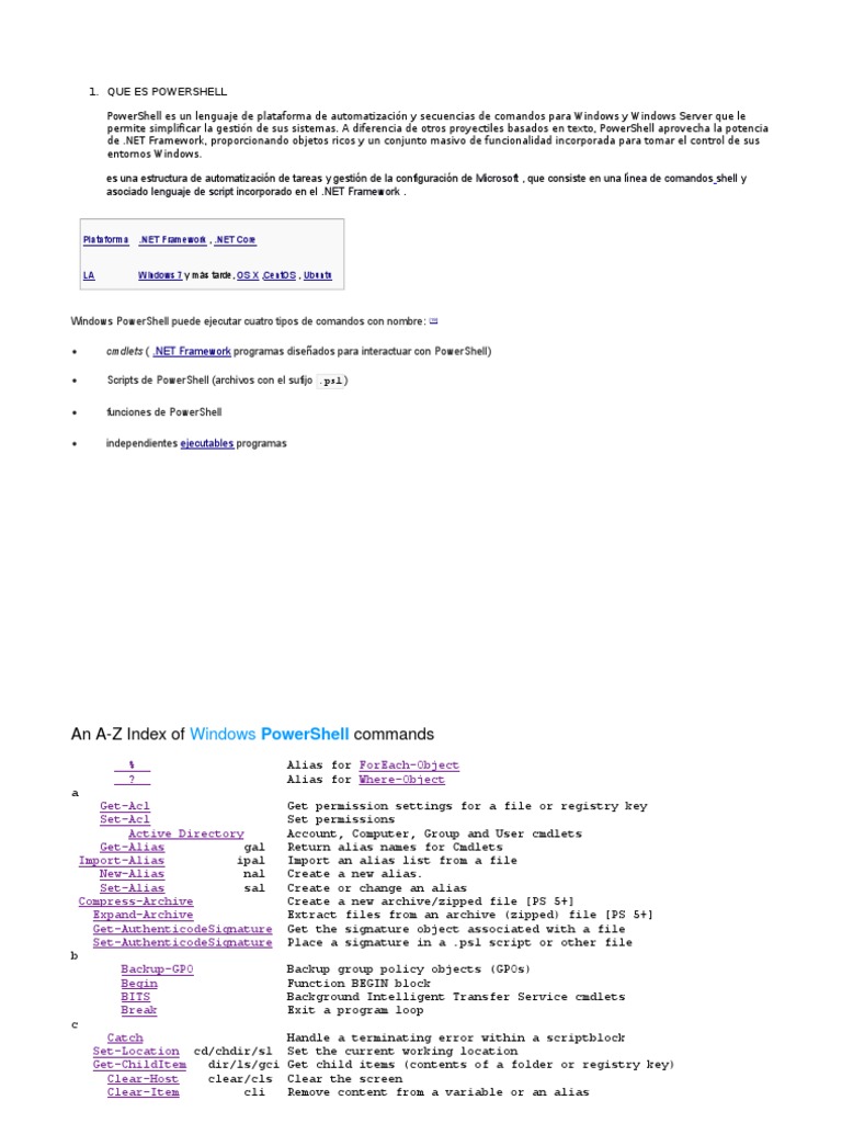 Que Es Powershell | PDF | Interfaz de línea de comando | Registro de Windows