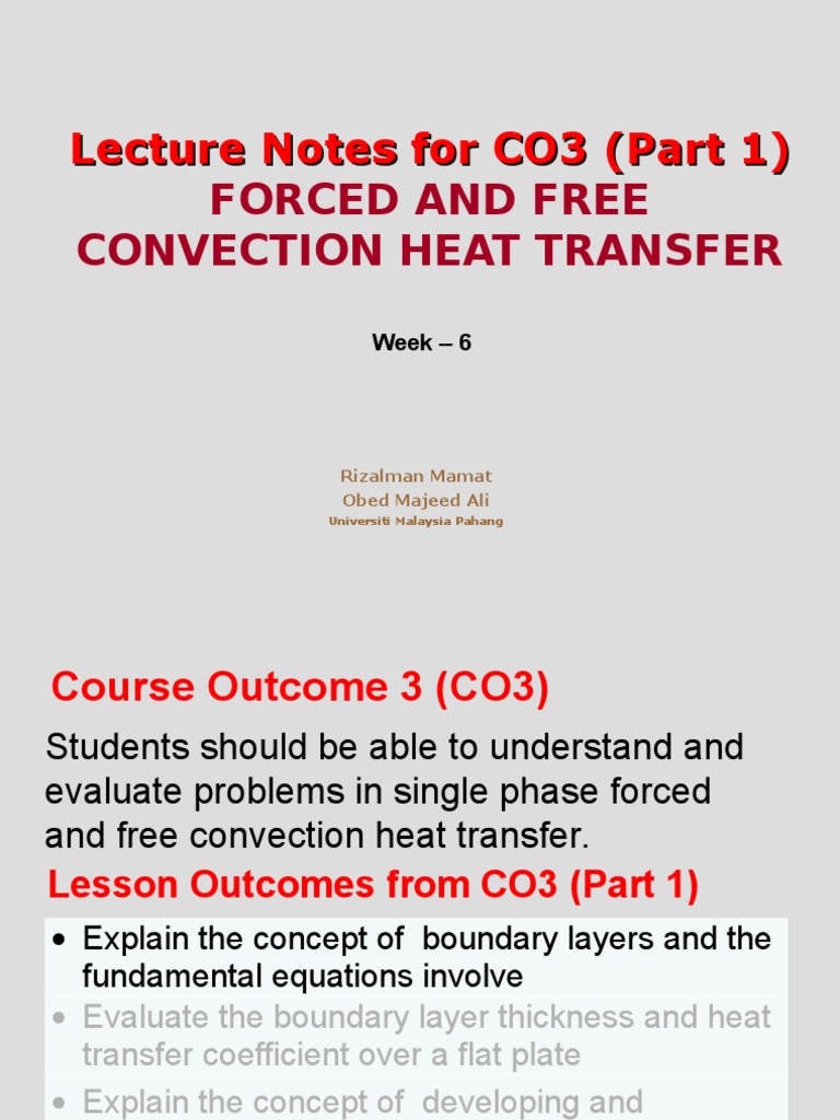 Week 6 Heat Transfer Lecture Pdf Boundary Layer Fluid Dynamics