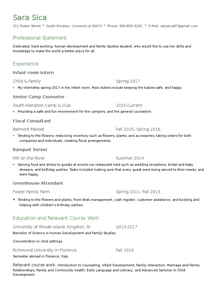 Sara Current Resume | PDF