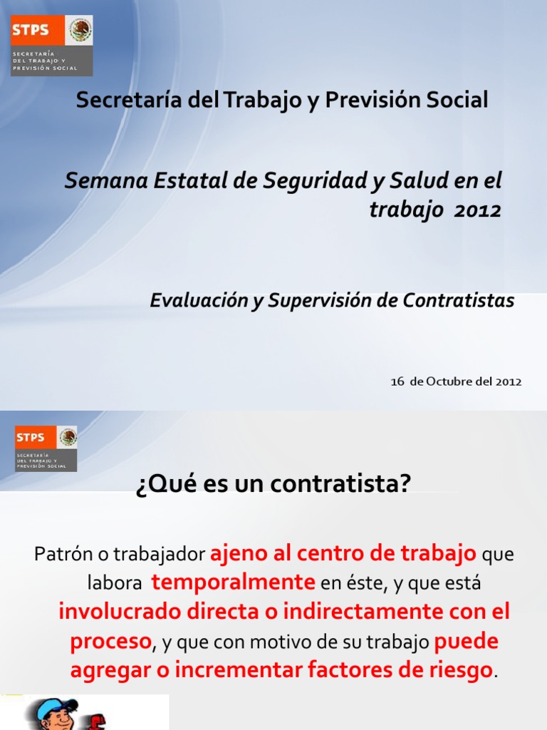Evaluacion y Supervision de Contratistas | PDF | Contratista general ...