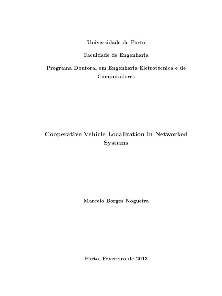 Cooperative Vehicle Localization Using EKF and PF in Networked Systems | PDF | Teaching ...