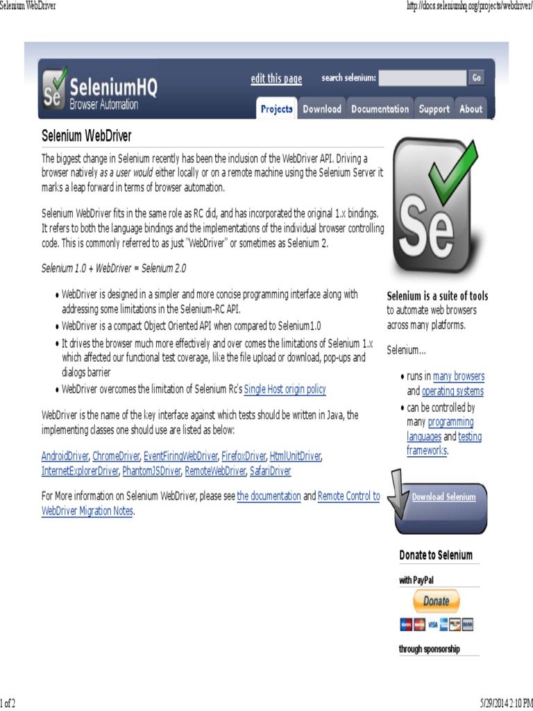Selenium WebDriver | PDF | Selenium (Software) | Application Programming Interface