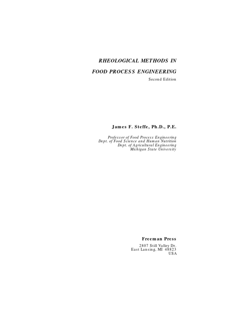 Steffe - Rheological Methods in Food Process Enggineering - 2nd Ed ...