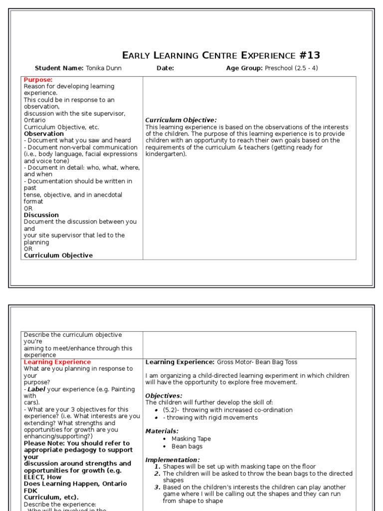 Early Learning Centre Experience 13 | PDF | Education Theory | Curriculum