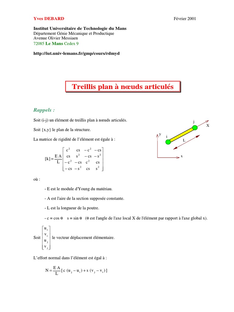 RDM Treillis | PDF | Treillis (assemblage) | Mécanique