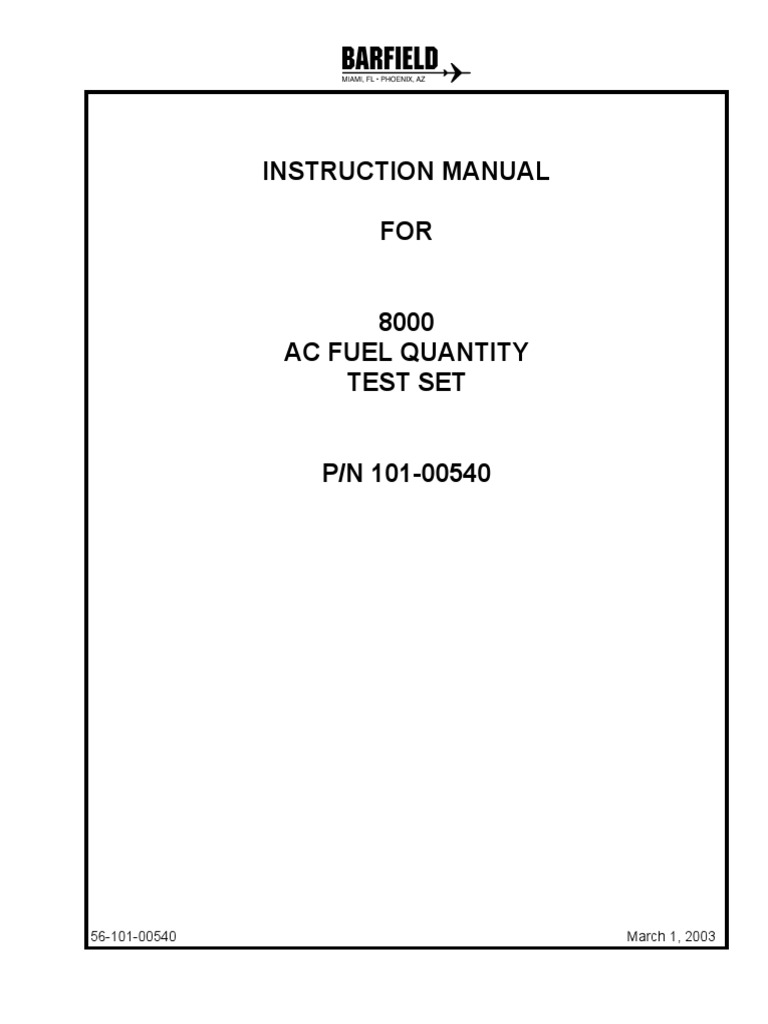 Barfield 8000 | PDF | Power Supply | Calibration