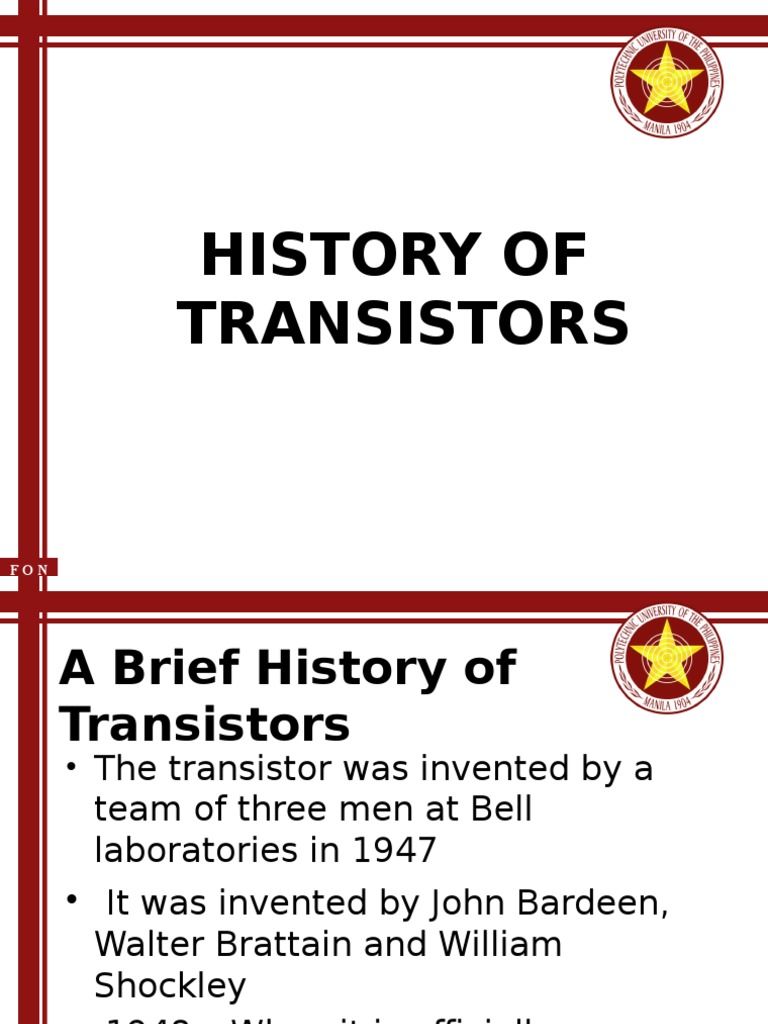 1 - INTRODUCTION - History of Transistor | Transistor | Semiconductors