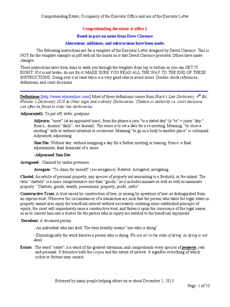 Executor Letter Explained | PDF | Probate | Will And Testament