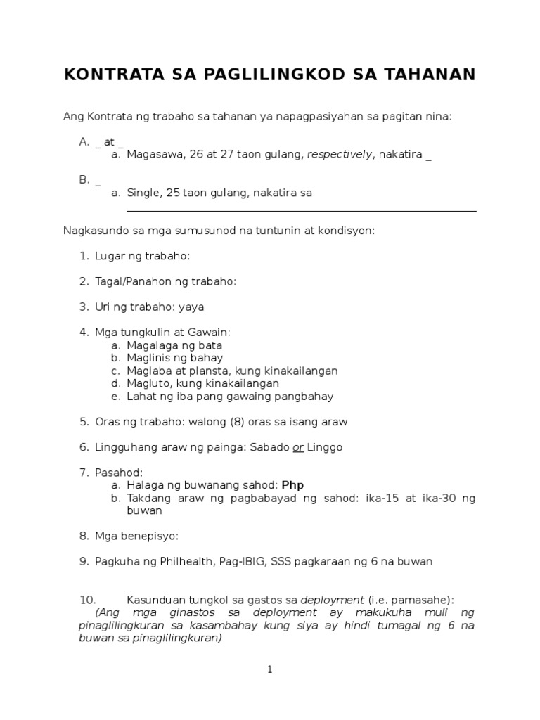 Contract For Yaya | PDF