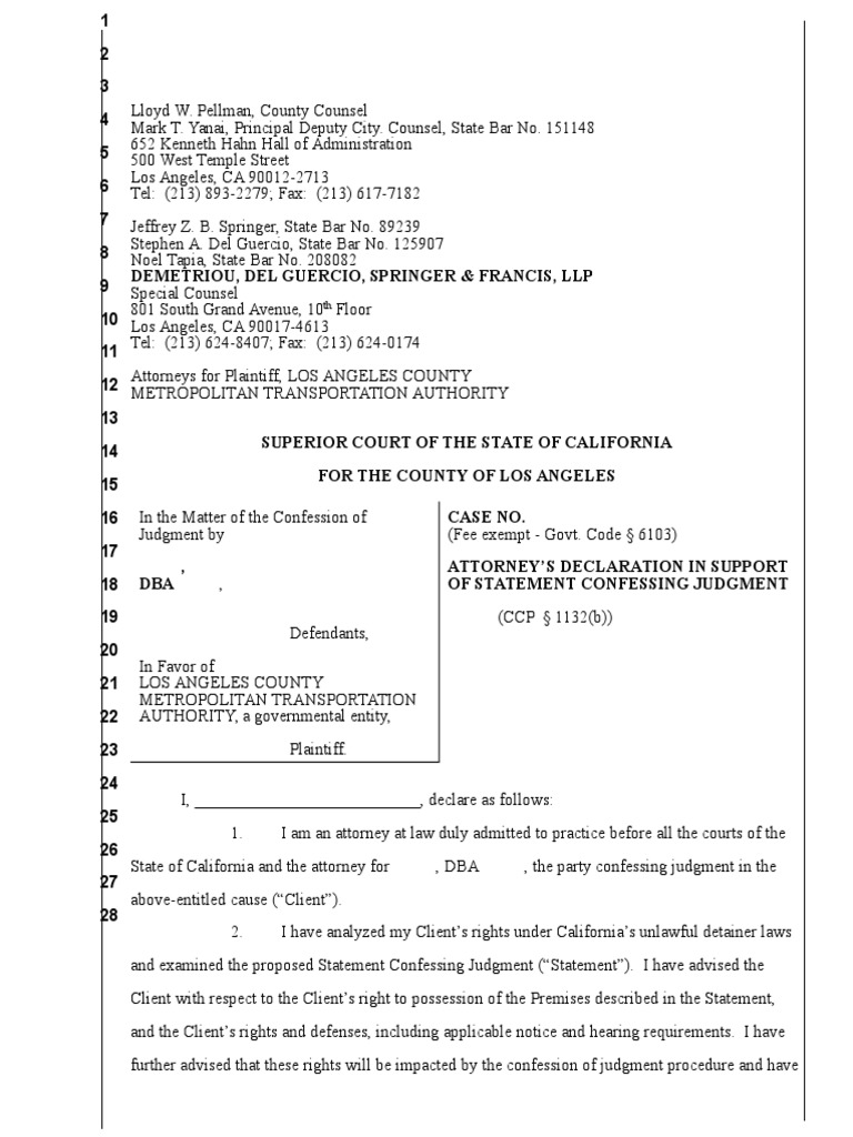 Attorney Declaration | PDF | Politics | Social Science