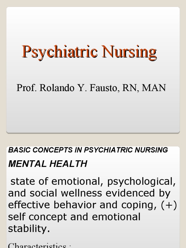 Psychiatric Nursing Notes by Dr. Fausto | PDF | Id | Neurotransmitter