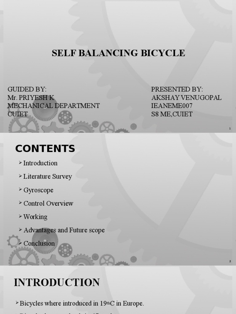 Self Balancing Bicycle-Akshay | PDF | Gyroscope | Rotation Around A ...