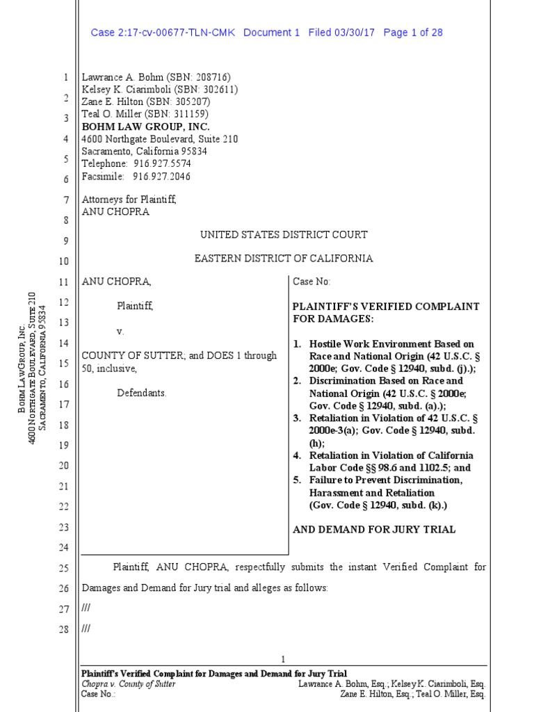 Discrimation Suit Filed Against Sutter County District Attorney Amanda ...
